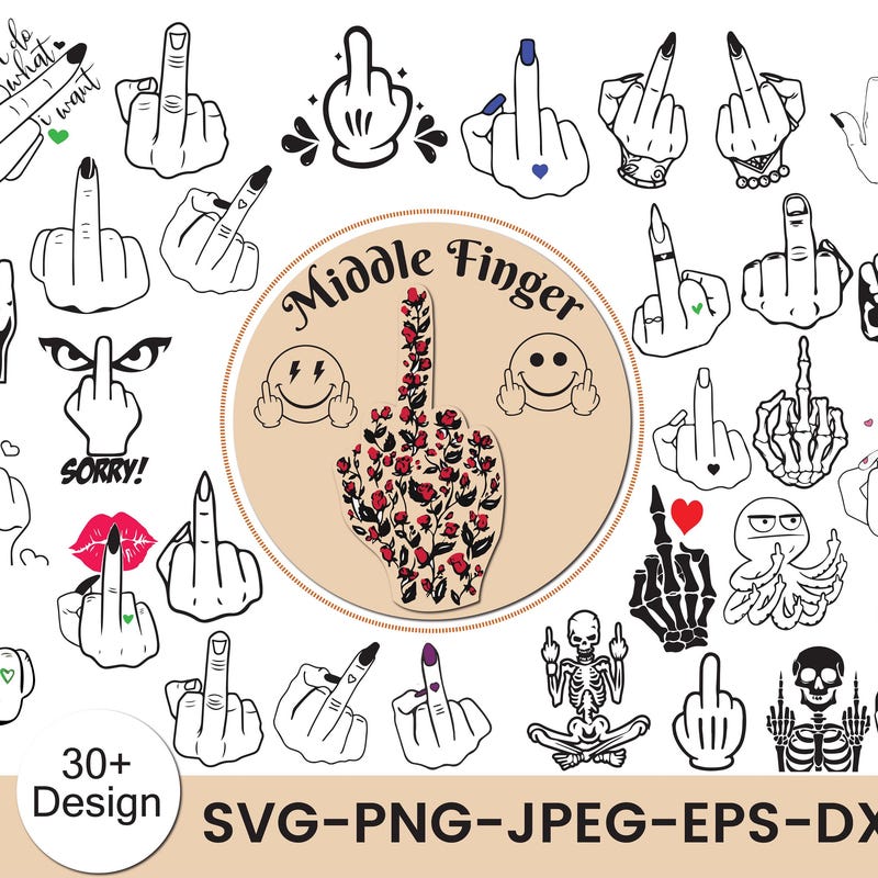Middle Finger Svg - Etsy