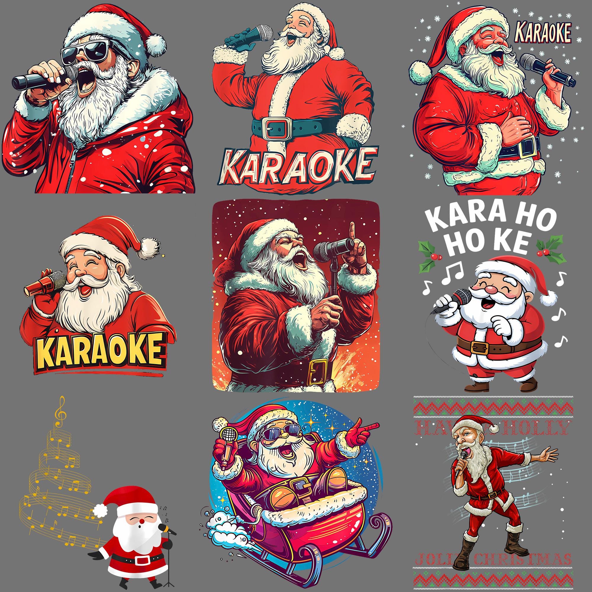 Santa Karaoke Vibes PNG, Funny Christmas Singing Holiday Clipart ...
