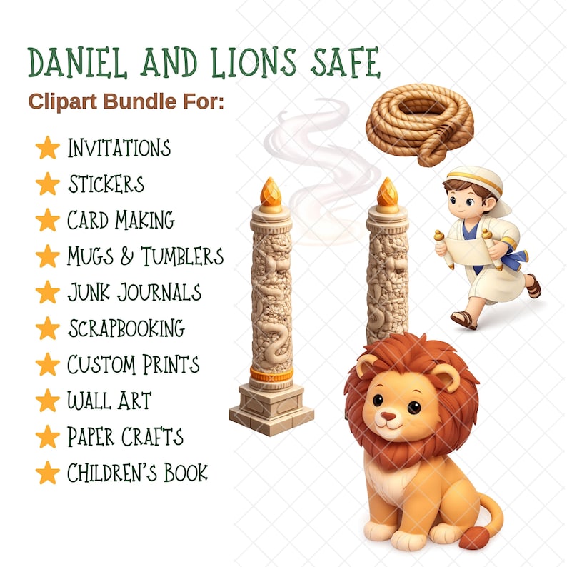 Daniel and the Lions 3D Bible Clipart | Christian Story Pngs, Sunday ...
