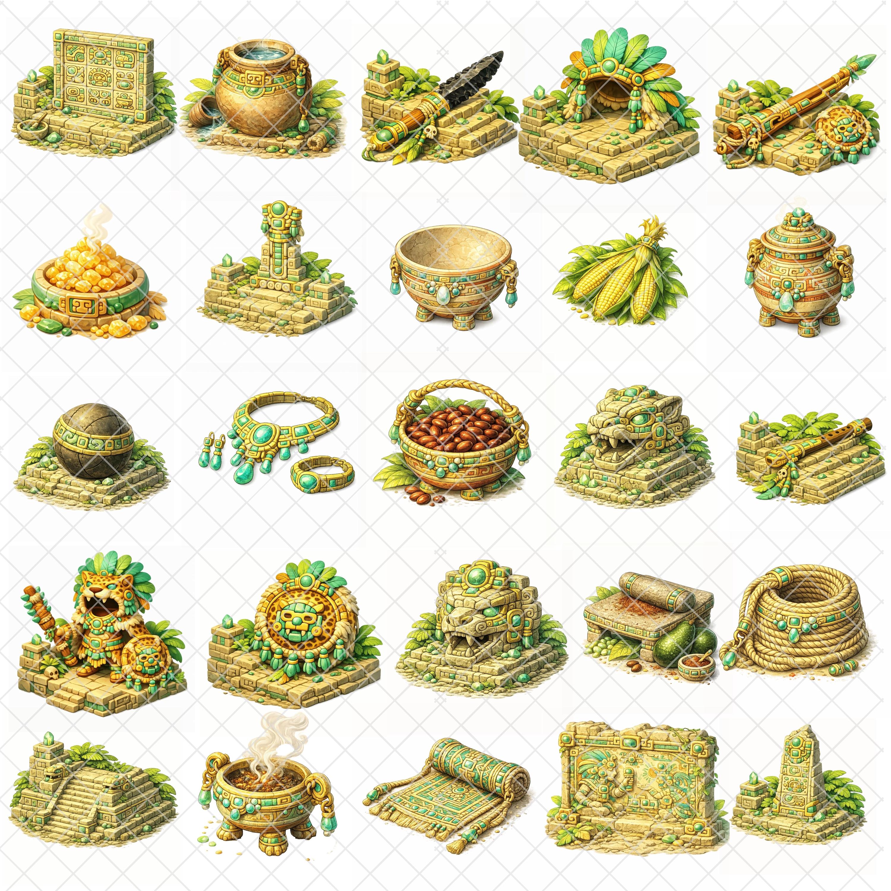 Maya Civilization 3D Clipart Bundle | Ancient Mayan History PNG Set for ...