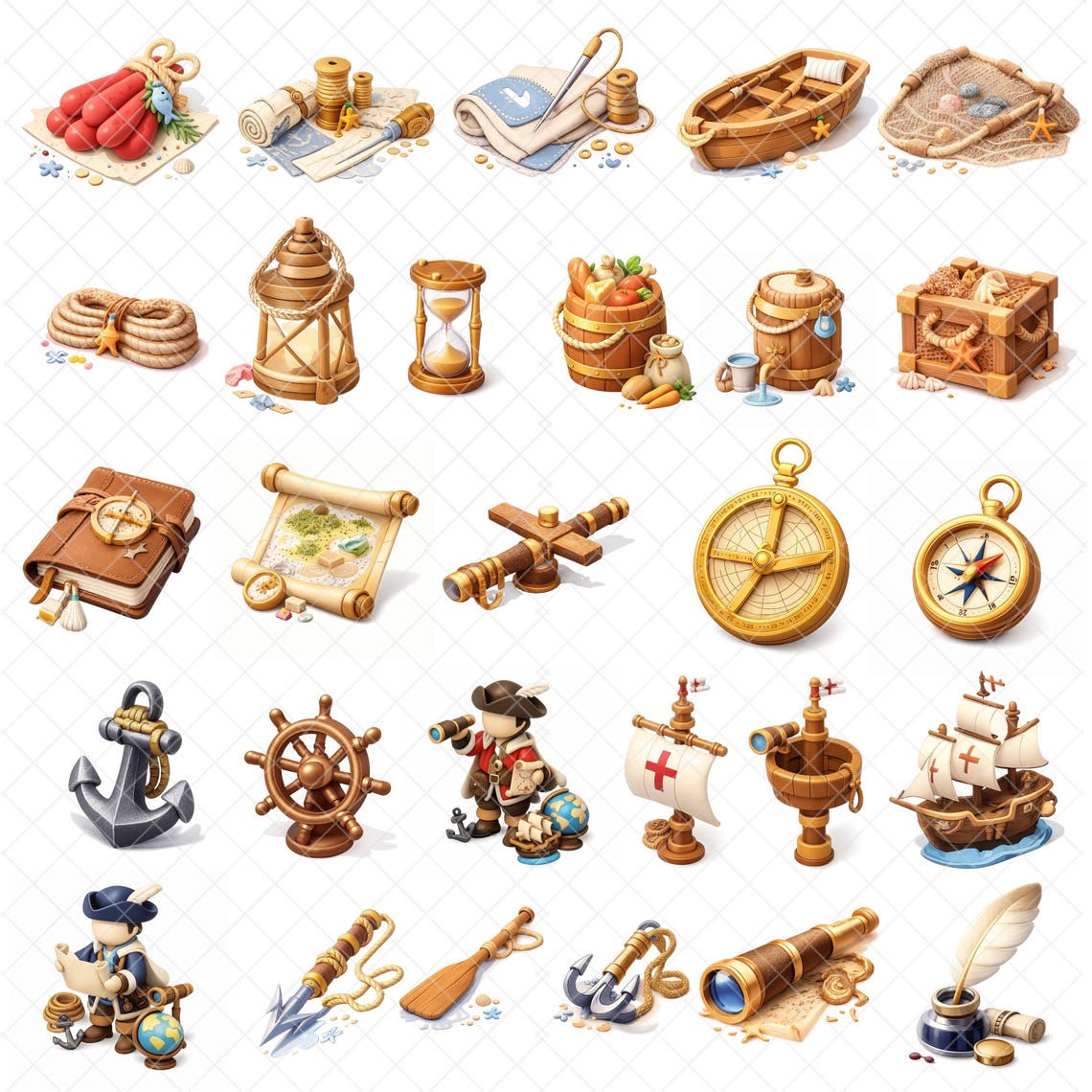 Early European Explorers 3D Clipart | 55 PNG Files | History Classroom ...