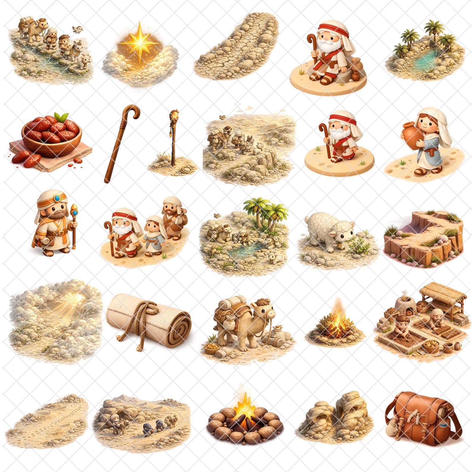Moses Bible Story Clipart | 64 PNG 3D Christian Bible Characters ...