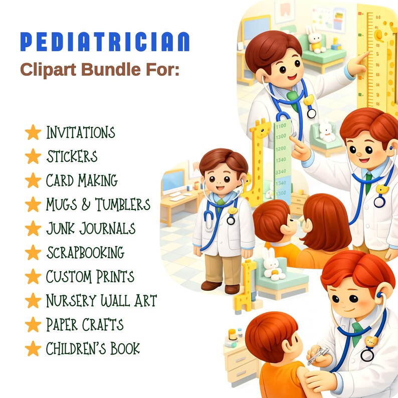 Pediatrician 3D Clipart - 50 PNG Doctor, Checkup, Clinic Scenes ...