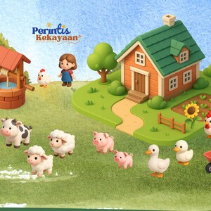Farm Animal Clipart: 3D Isometric PNG Stickers (50 Items) - Etsy