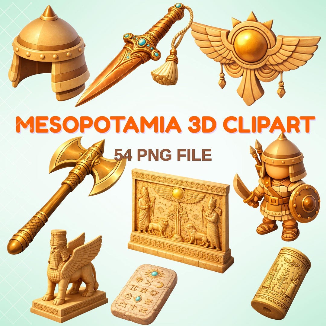 Mesopotamia 3D Clipart Bundle | 54 PNG Files | Ancient Civilization ...