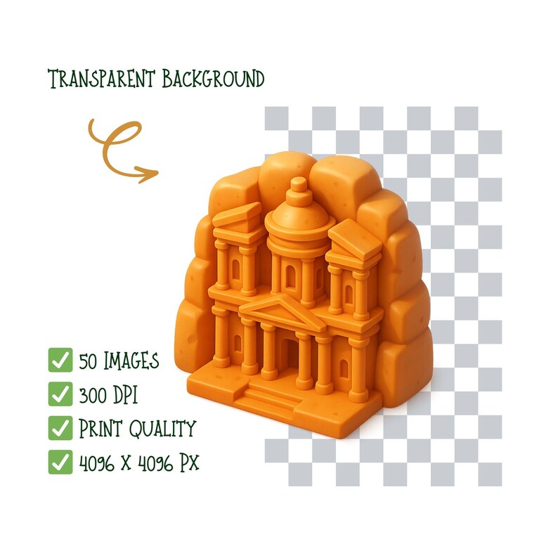 Ancient Civilizations Clipart | 3D History Landmarks, Egypt, Rome (PNG ...