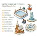 Winter Village Clipart Set | Snowy Town, Park, and Castle (60 PNG) - Etsy