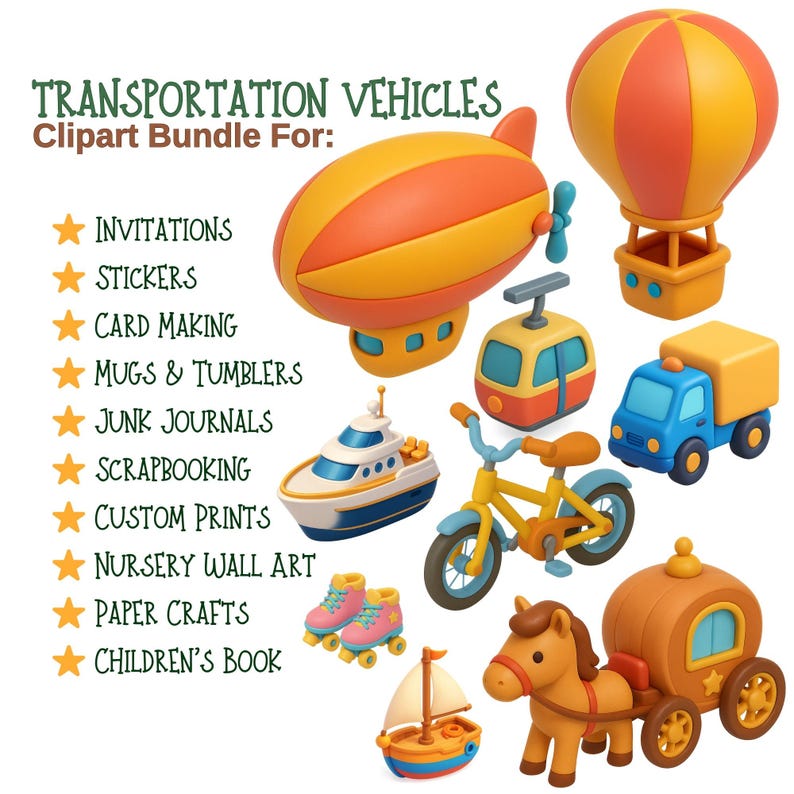 3D Isometric Transportation Clipart: Vehicle PNG Bundle (50 Items) - Etsy