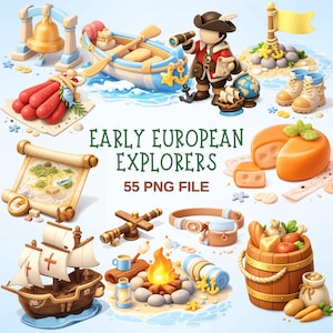 Early European Explorers 3D Clipart | 55 PNG Files | History Classroom ...