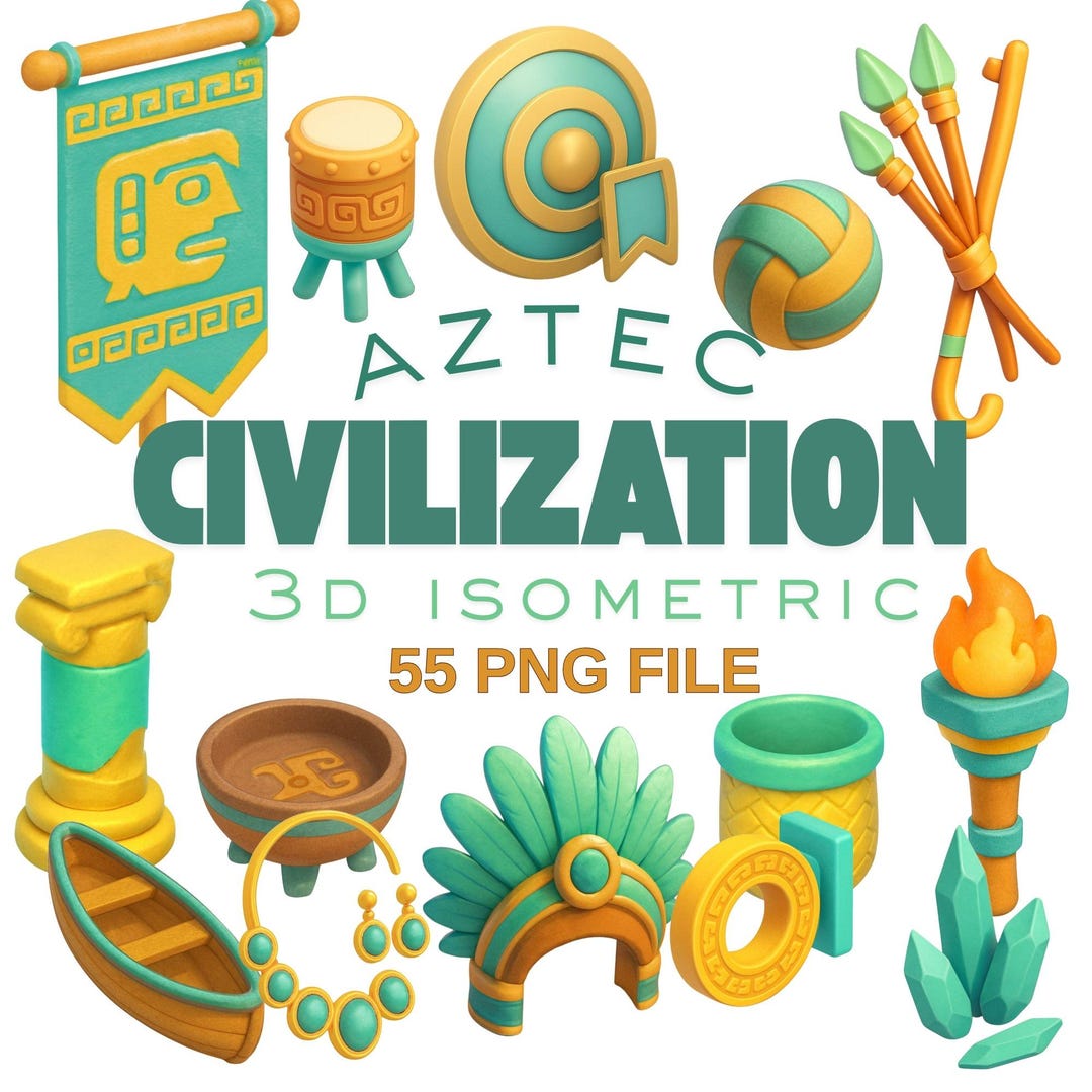 Aztec Civilization 3D Clipart – 55 PNG Files for History Projects ...