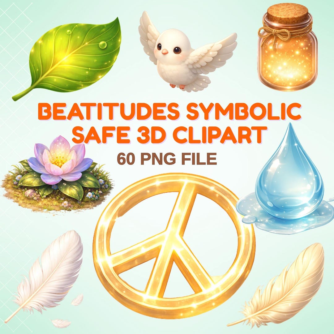Beatitudes 3D Clipart | 60 PNG Spiritual Symbols (digital Download) - Etsy