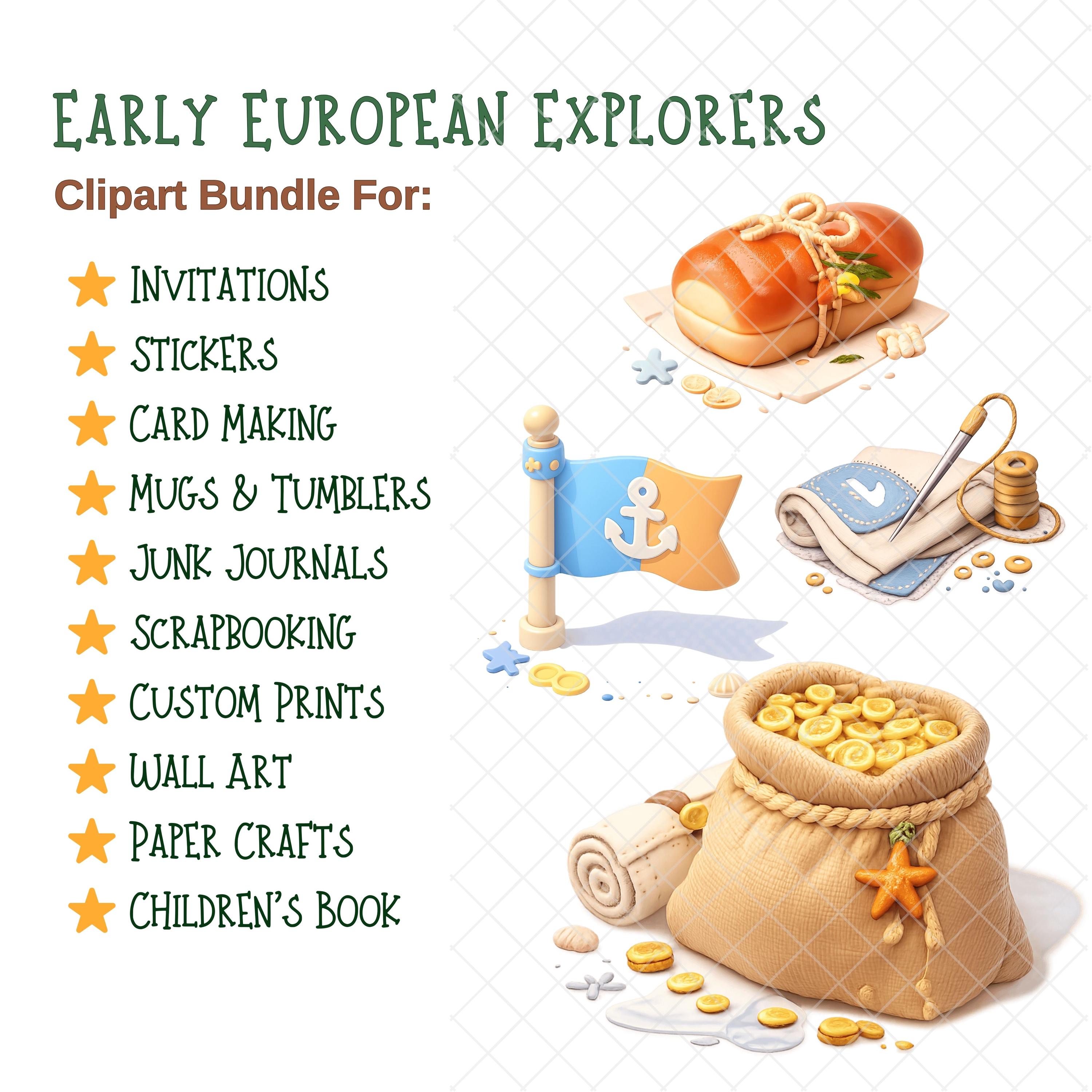 Early European Explorers 3D Clipart | 55 PNG Files | History Classroom ...