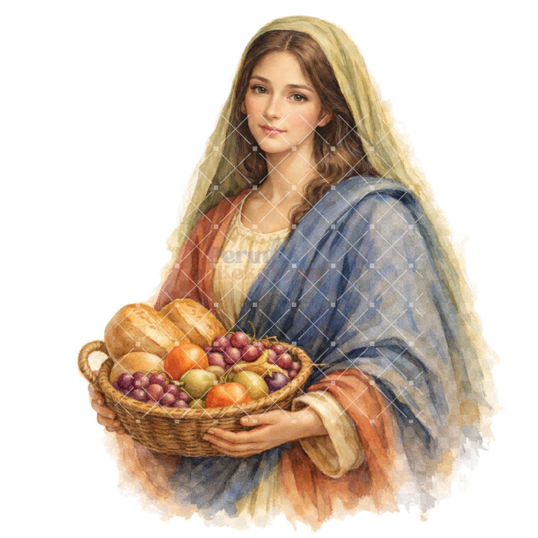 Abigail Watercolor Portrait: Wise Biblical Woman Illustration (digital ...