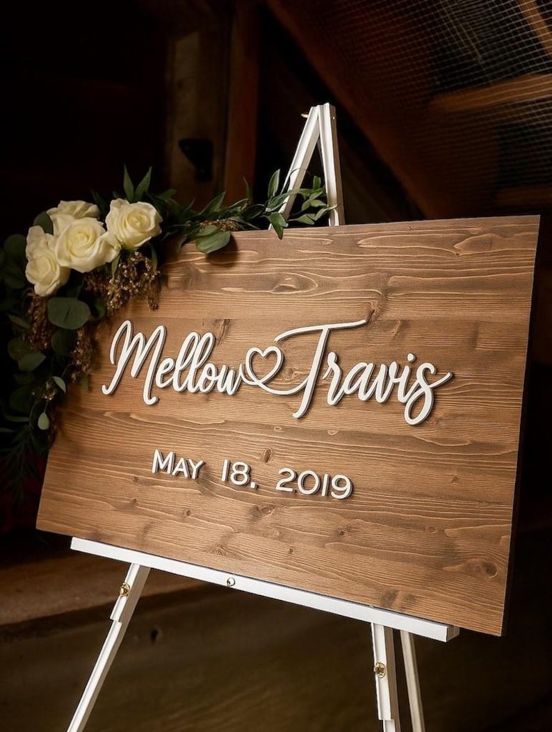 Vintage Couple Name Sign, Rustic Wedding Sign, Personalized Wood Sign ...
