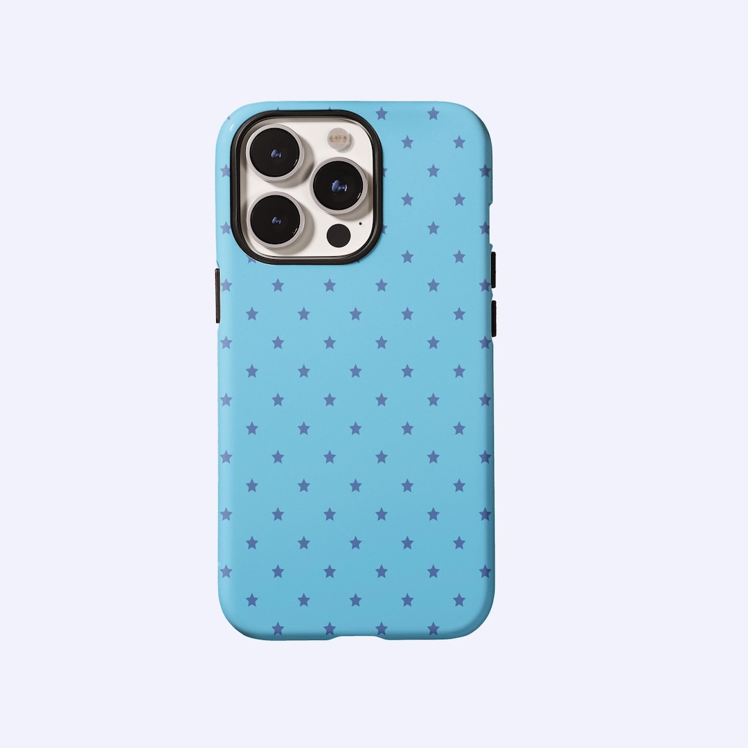 Light Blue and Dark Blue Stars Phone Case,retro Classic Girly ...