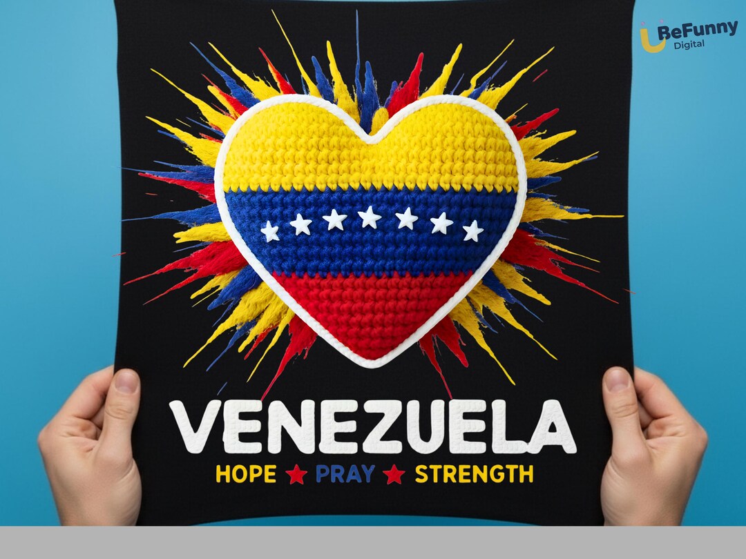 Venezuelan Flag Heartbeat Design,crochet Heart PNG ,faux Embroidery ...