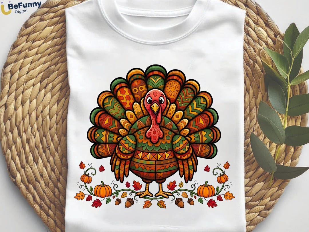 Mosaic Turkey Thanksgiving PNG: Autumn Zentangle Design (digital ...