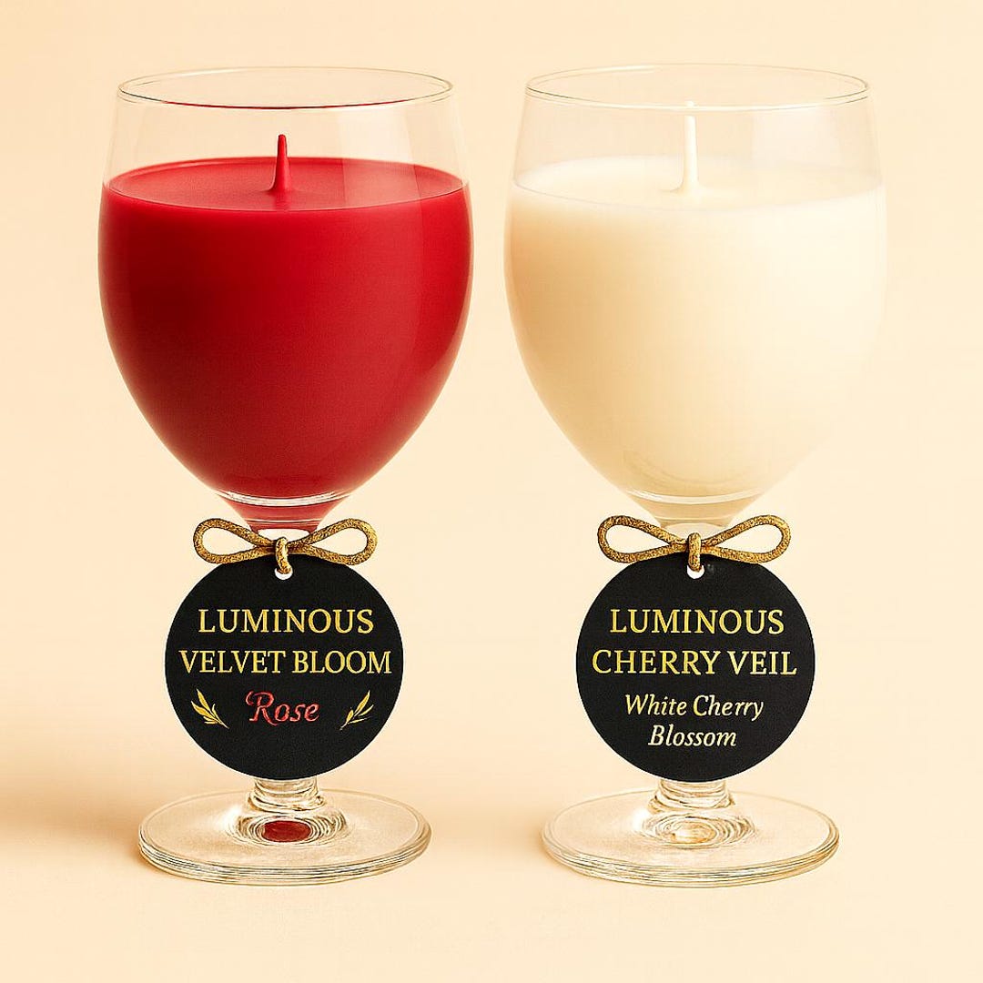 Rose & White Cherry Blossom Candle Duo Gift Set - Etsy