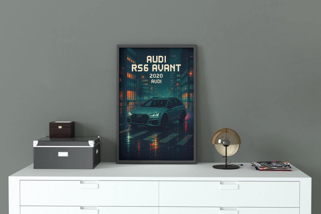 Audi Rs6 Avant Pixel Art Poster - Automotive Fan Wall Art, Car ...