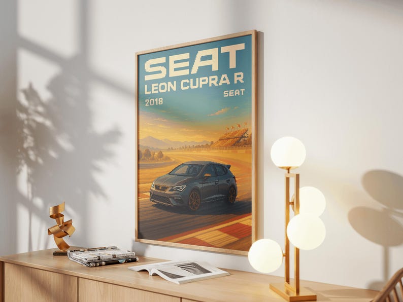 Seat Leon Cupra R Pixel Art Poster 2018 Hot Hatch Retro Racing Track ...