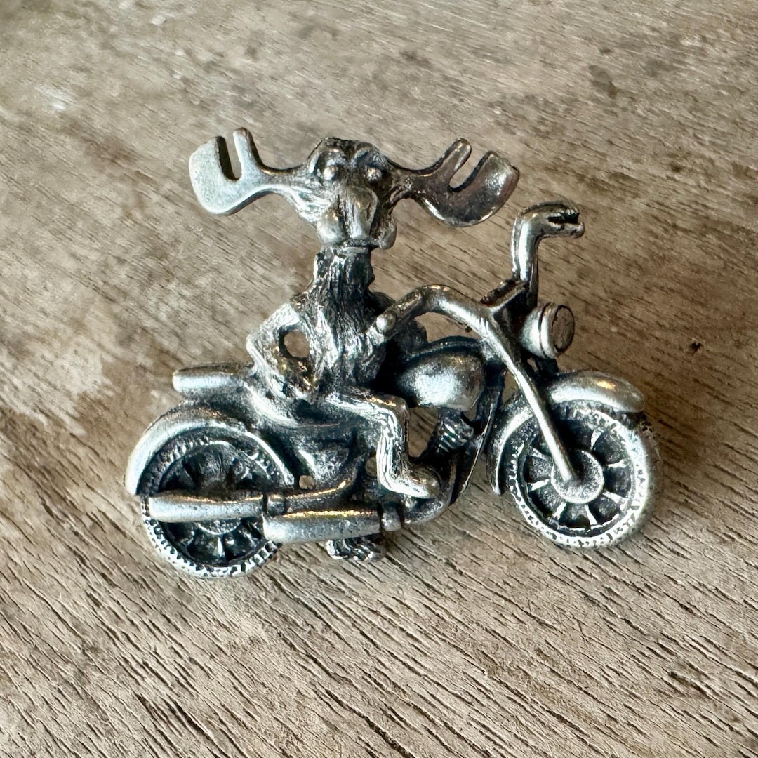Vintage Markie Moose Motorcycle Pewter Lapel Pin - Etsy