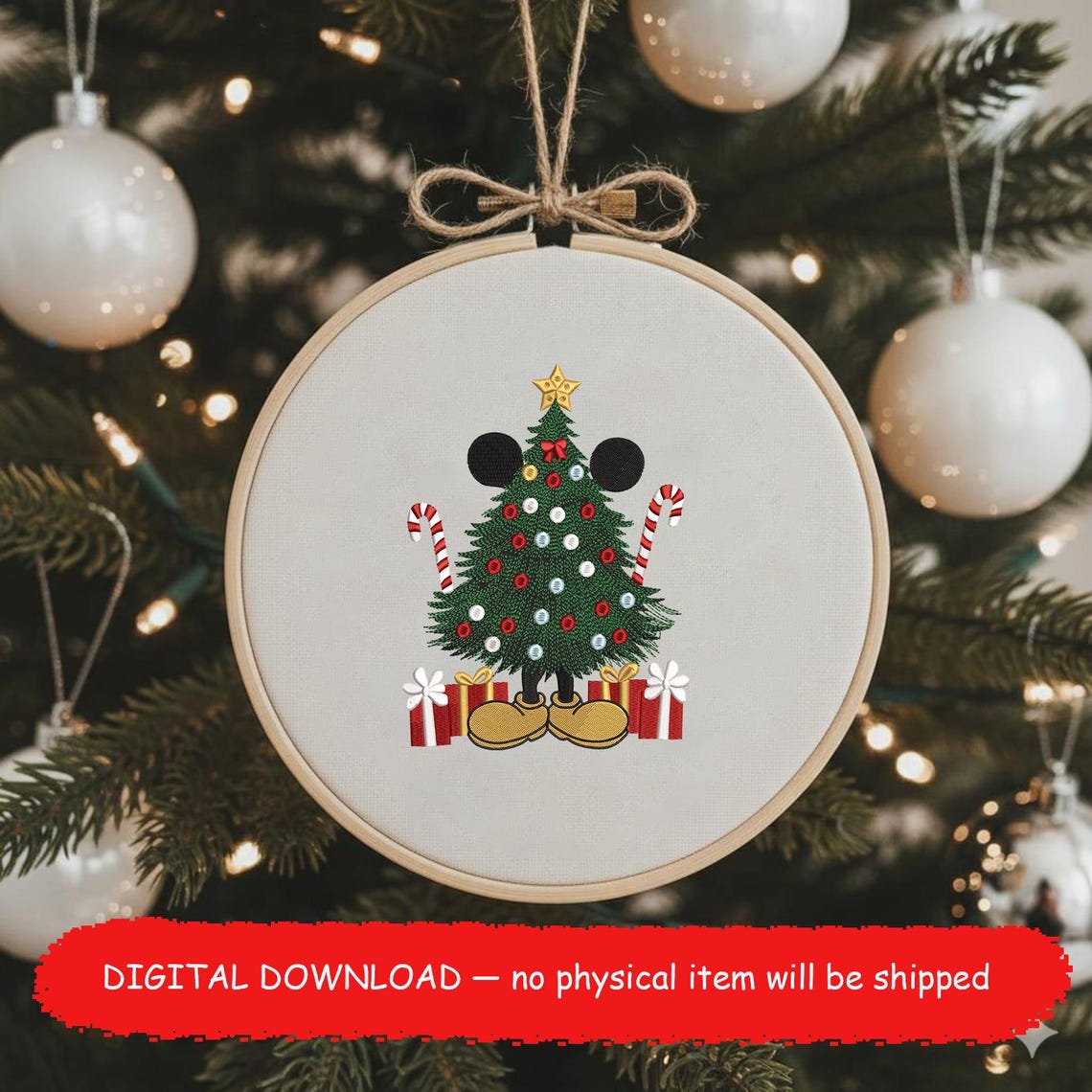 Christmas Tree Mickey Embroidery Design, Holiday Stitch File, Cute Xmas ...