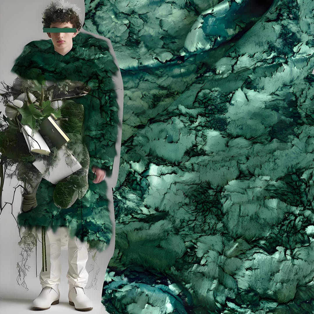 Emerald Velvet Fabric - Gold Foil Faux Fur for Stage Coats, Theater ...