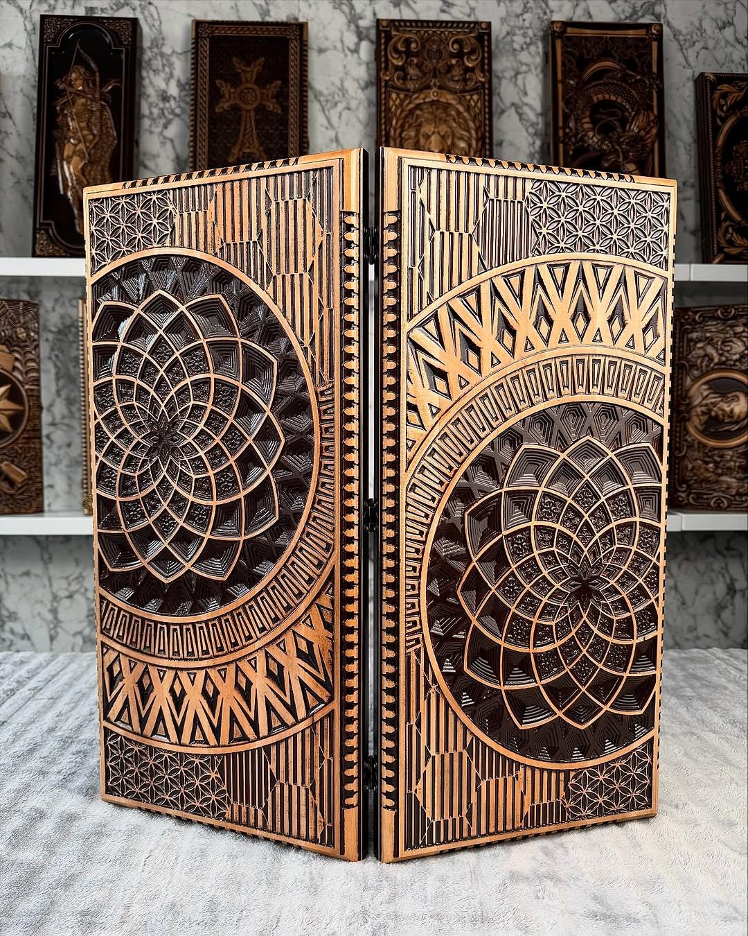 Wood Backgammon Board – Hand Carved Wooden Game, Unique Luxury Gift ...