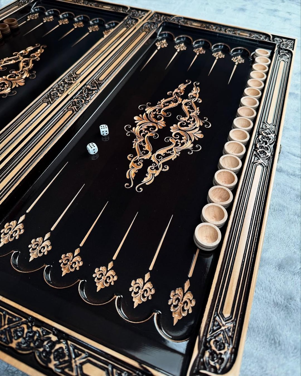Wood Backgammon Board – Hand Carved Wooden Game, Unique Luxury Gift ...