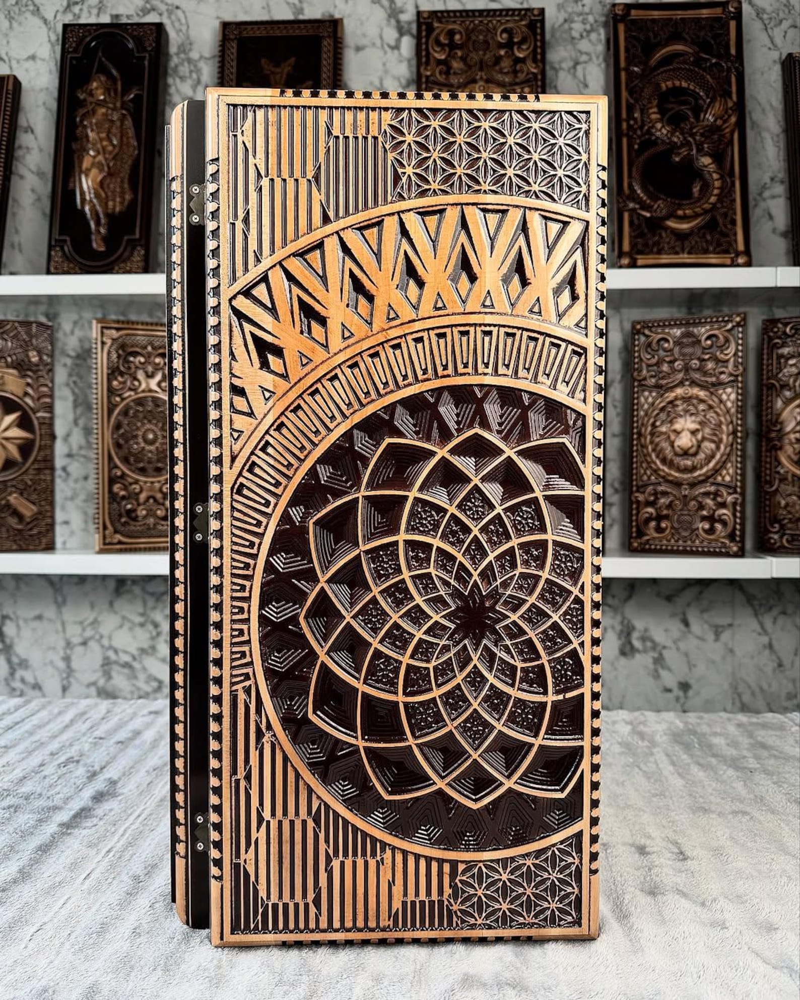 Wood Backgammon Board – Hand Carved Wooden Game, Unique Luxury Gift ...