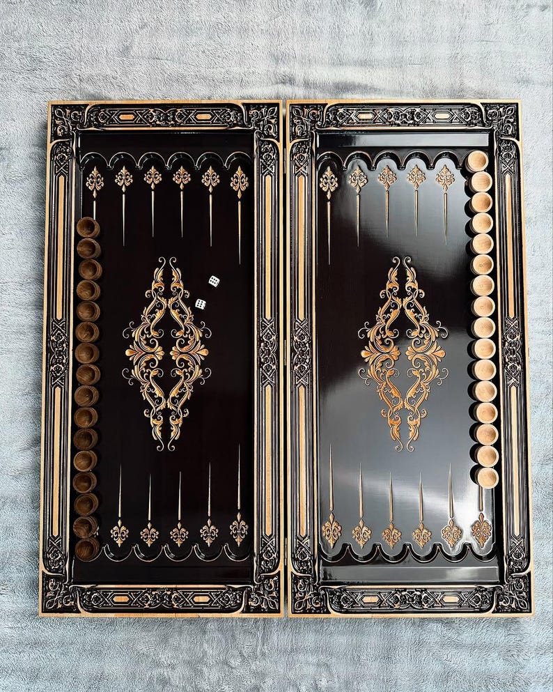 Wood Backgammon Board – Hand Carved Wooden Game, Unique Luxury Gift ...