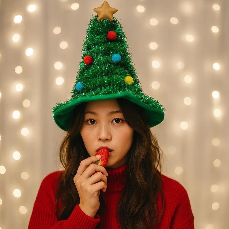 Christmas Tree Hat / Funny Holiday Costume / Festive Party Hat / Santa ...