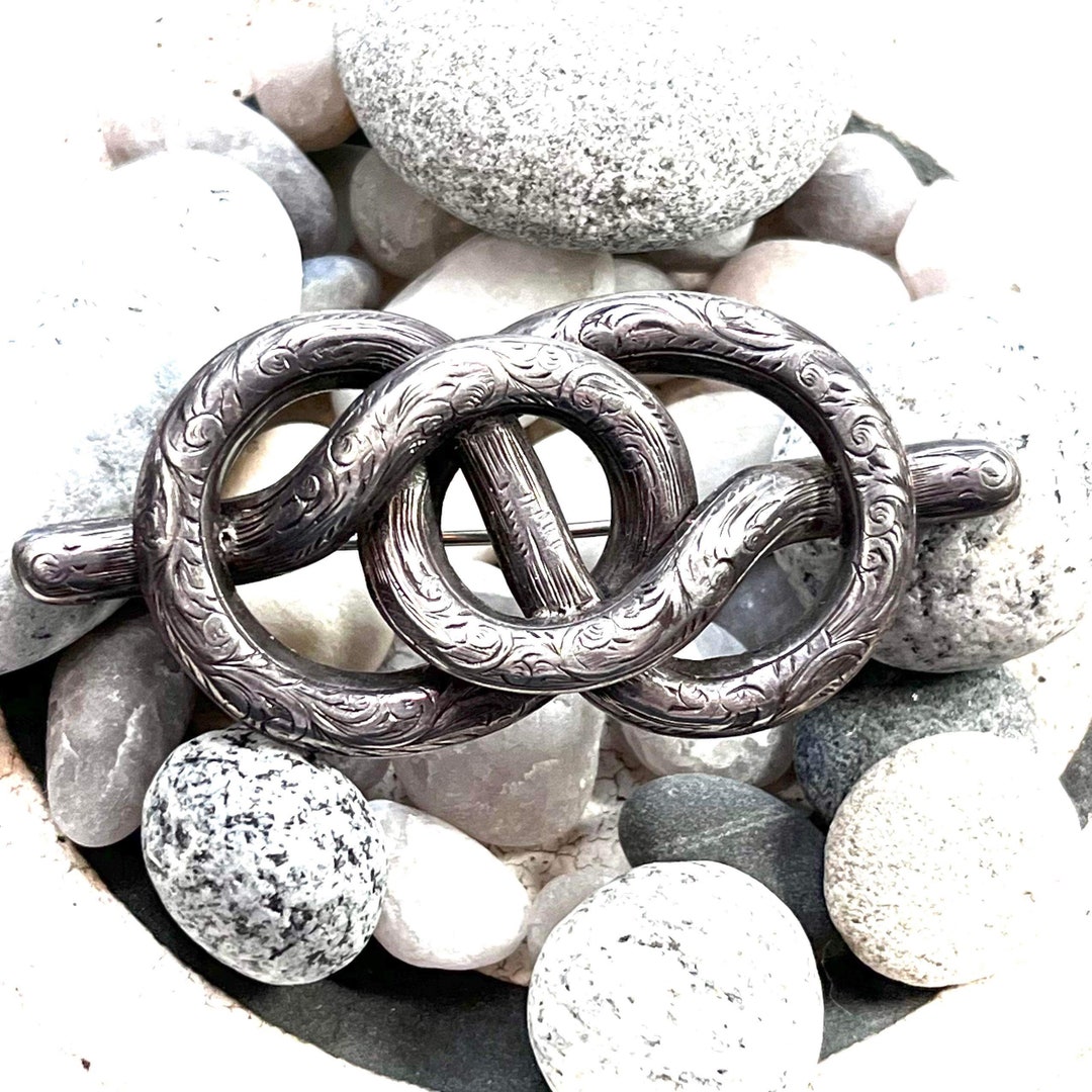 Victorian Large Sterling Silver Scottish Lovers Knot, Weaving ...