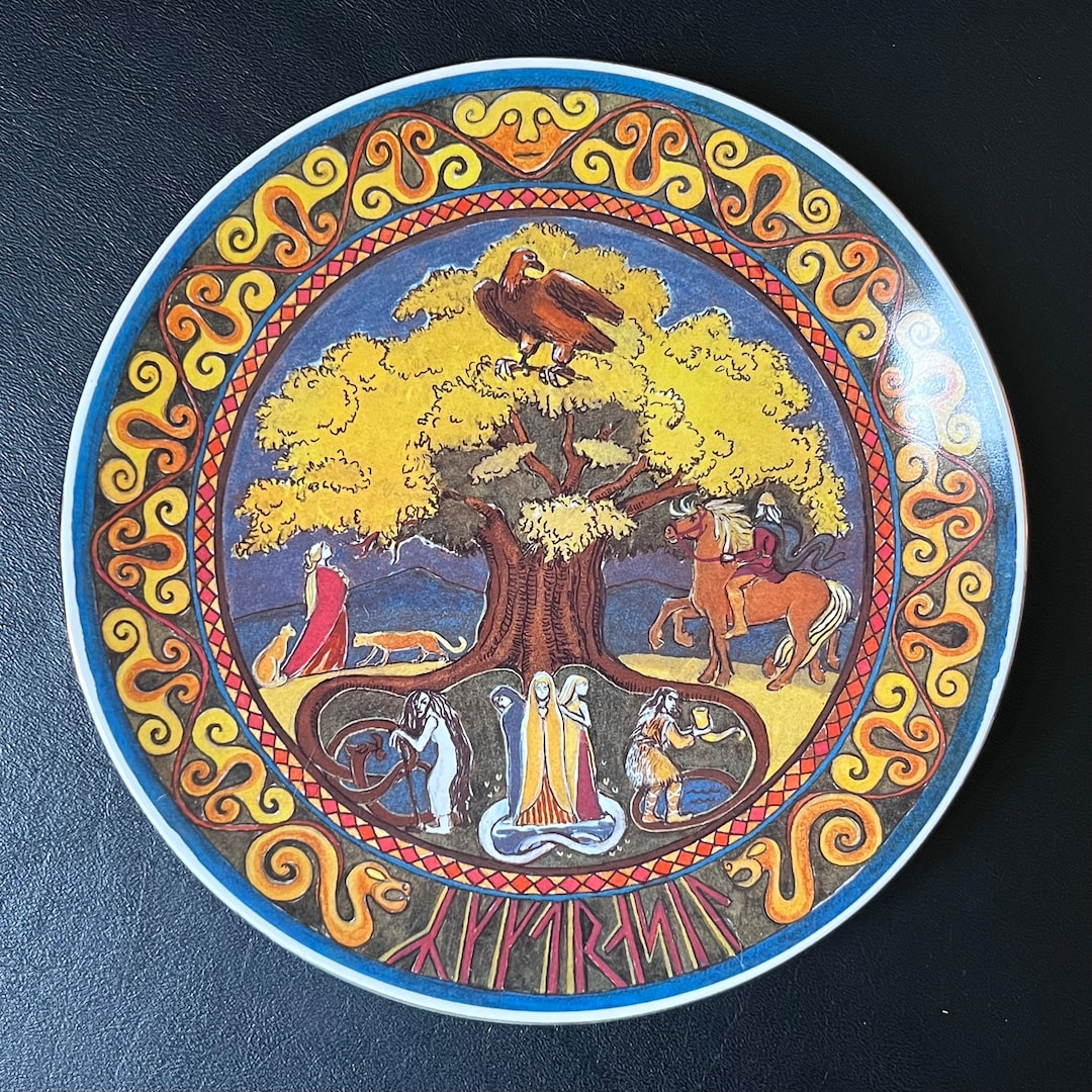 Vintage 1980s Norse Pagan Yggdrasil Plate - Art by Siv Grøstad ...