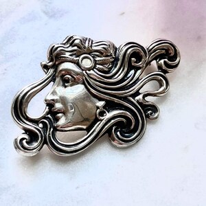Art Nouveau Style Wind Goddess Brooch in Sterling Silver C. - Etsy