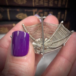 Antique Late 1800s Victorian Spiderweb Jewelry Suite, Sterling Silver ...