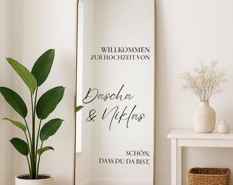 Personalized Wedding Welcome Sign | Custom Mirror Vinyl Sticker ...