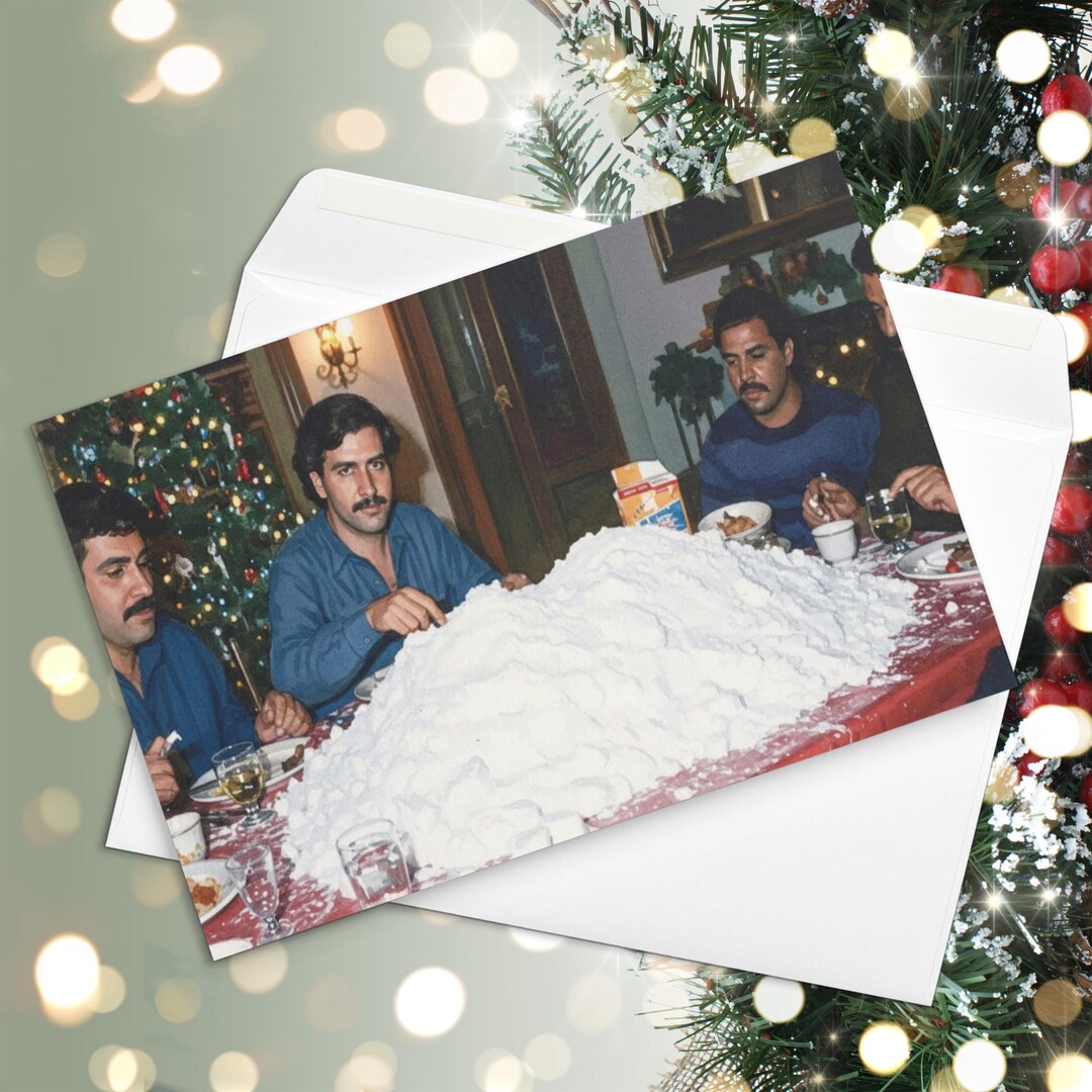 Pablo Escobar Cocaine Christmas Dinner Card - Etsy