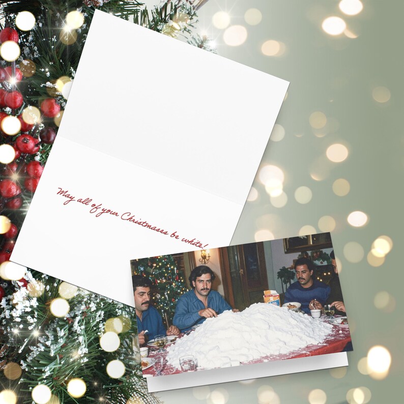 Pablo Escobar Cocaine Christmas Dinner Card - Etsy