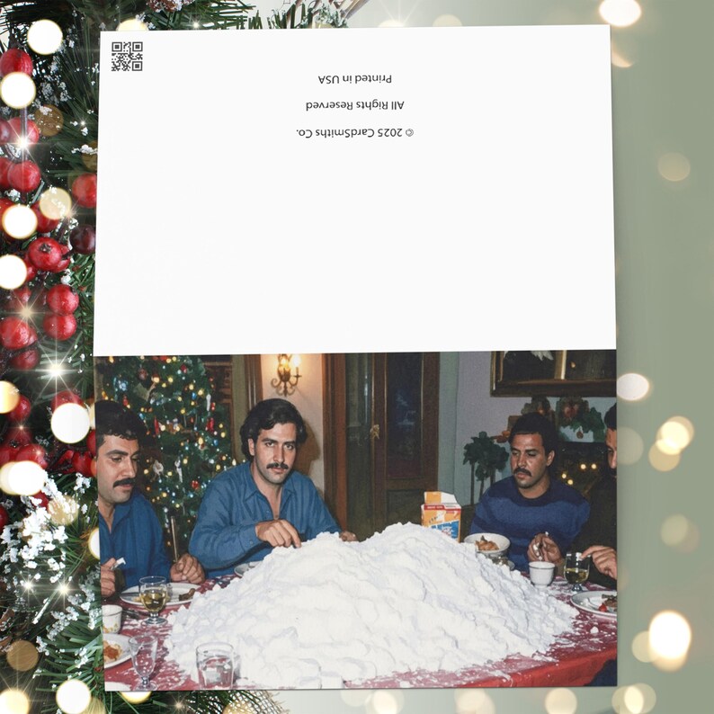 Pablo Escobar Cocaine Christmas Dinner Card - Etsy