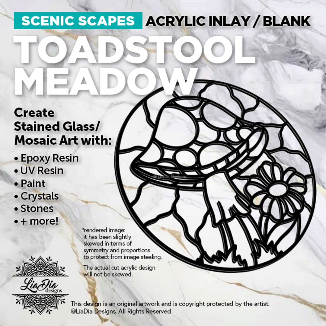 Toadstool Meadow - 7" Round - Laser Cut Black Acrylic Template Blank ...