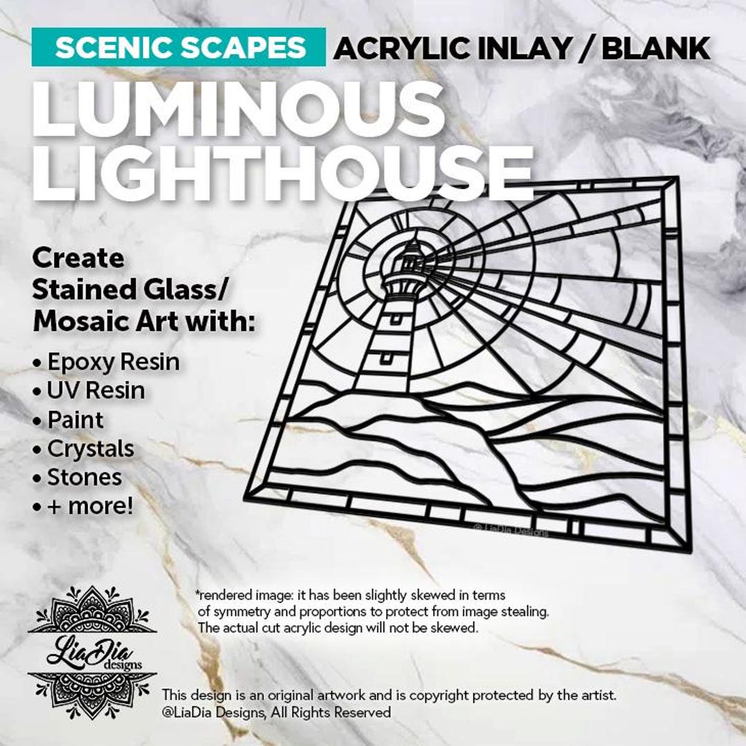 Luminous Lighthouse - 7" - Laser Cut Black Acrylic Template Blank - DIY ...