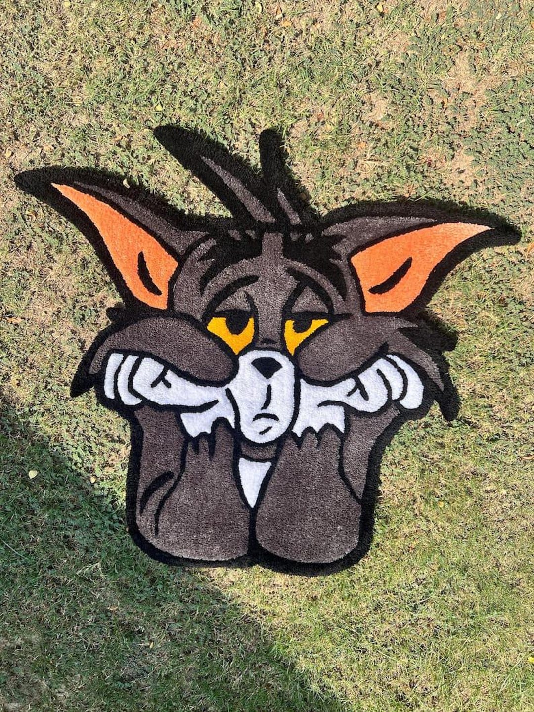 Tired Tom Cat Tufted Rug - Handmade Cartoon Meme Rug - Custom Anime ...
