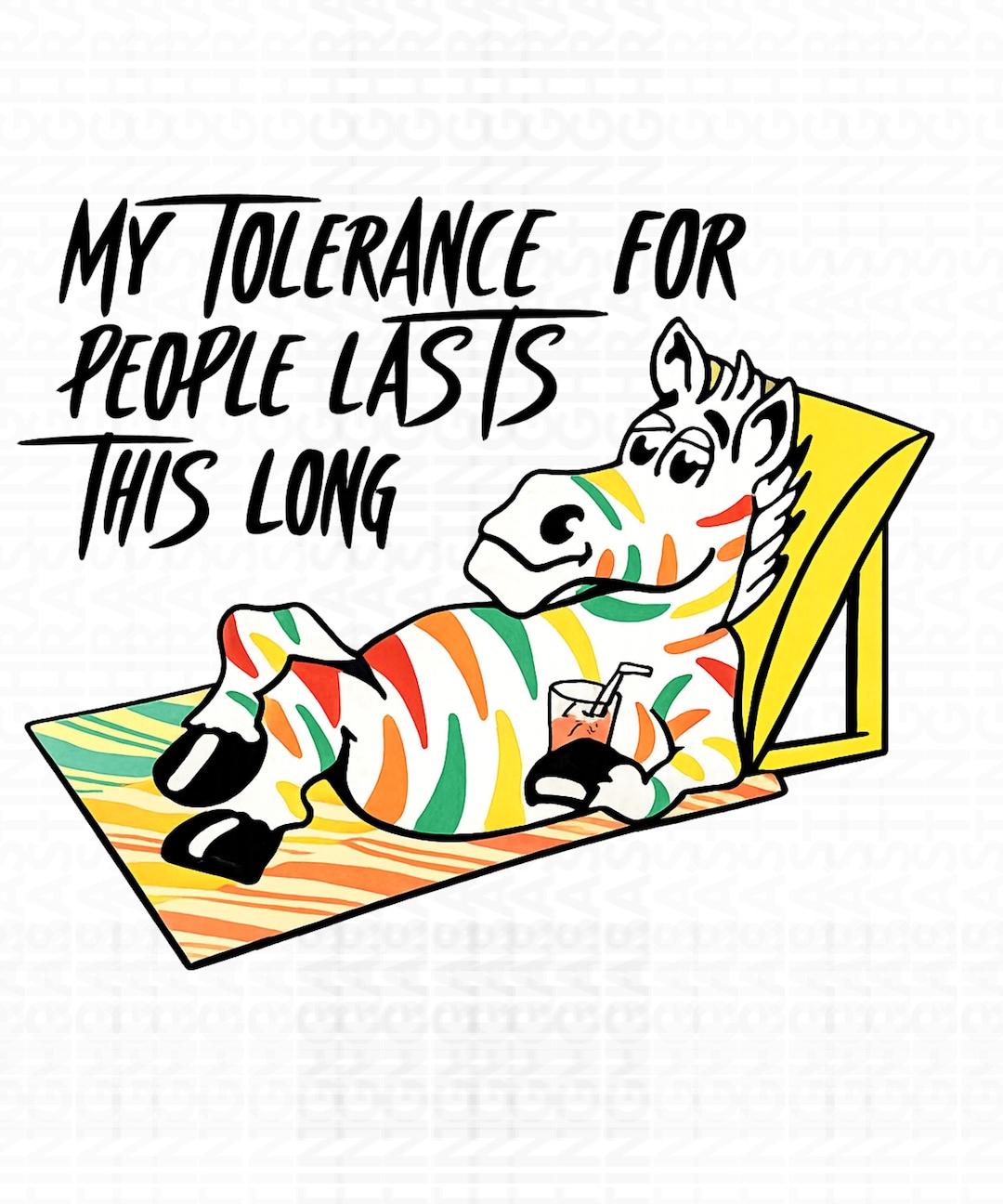 My Tolerance for People Lasts This Long Png, Funny Zebra Pn, Digital ...