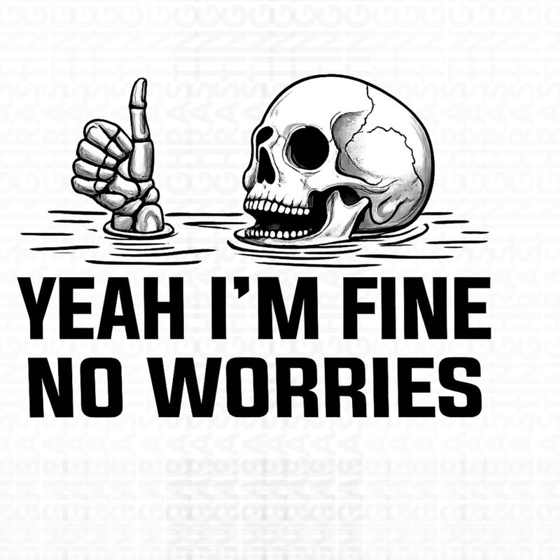 I M Fine Skull - Etsy