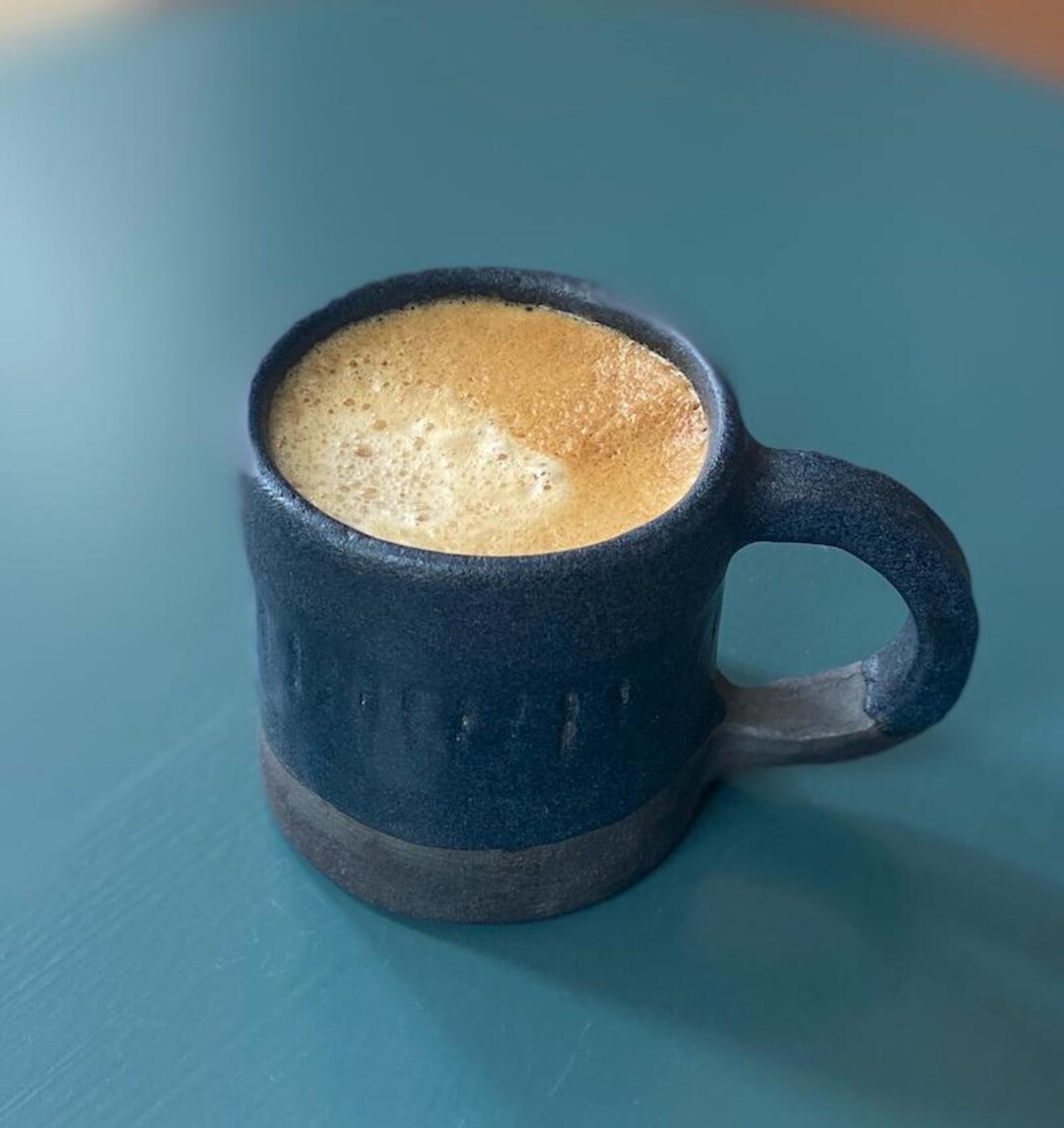 Handmade Matte Black Chunky Little Mug, Espresso Cortado Machiatto: 5oz ...