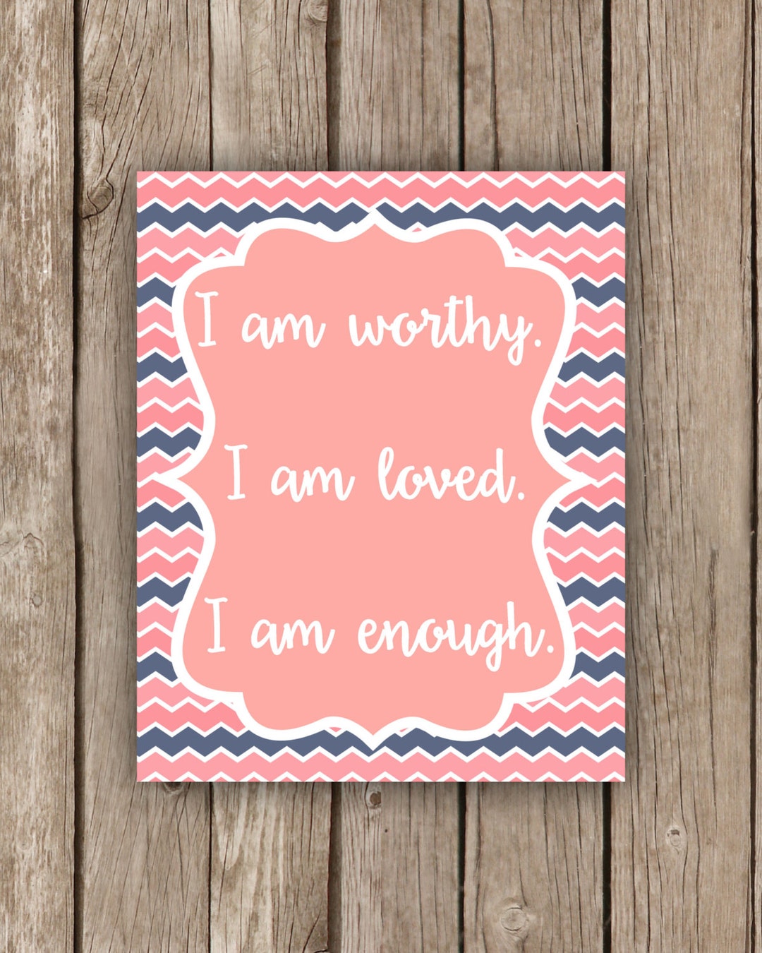 I Am Worthy Poster Positive Affirmation Wall Decor Quote Prints Art ...