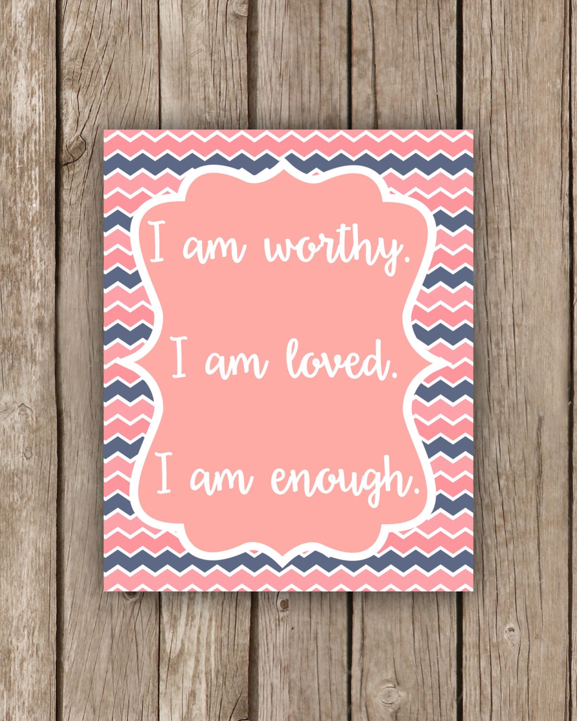 I Am Worthy Poster Positive Affirmation Wall Decor Quote Prints Art ...