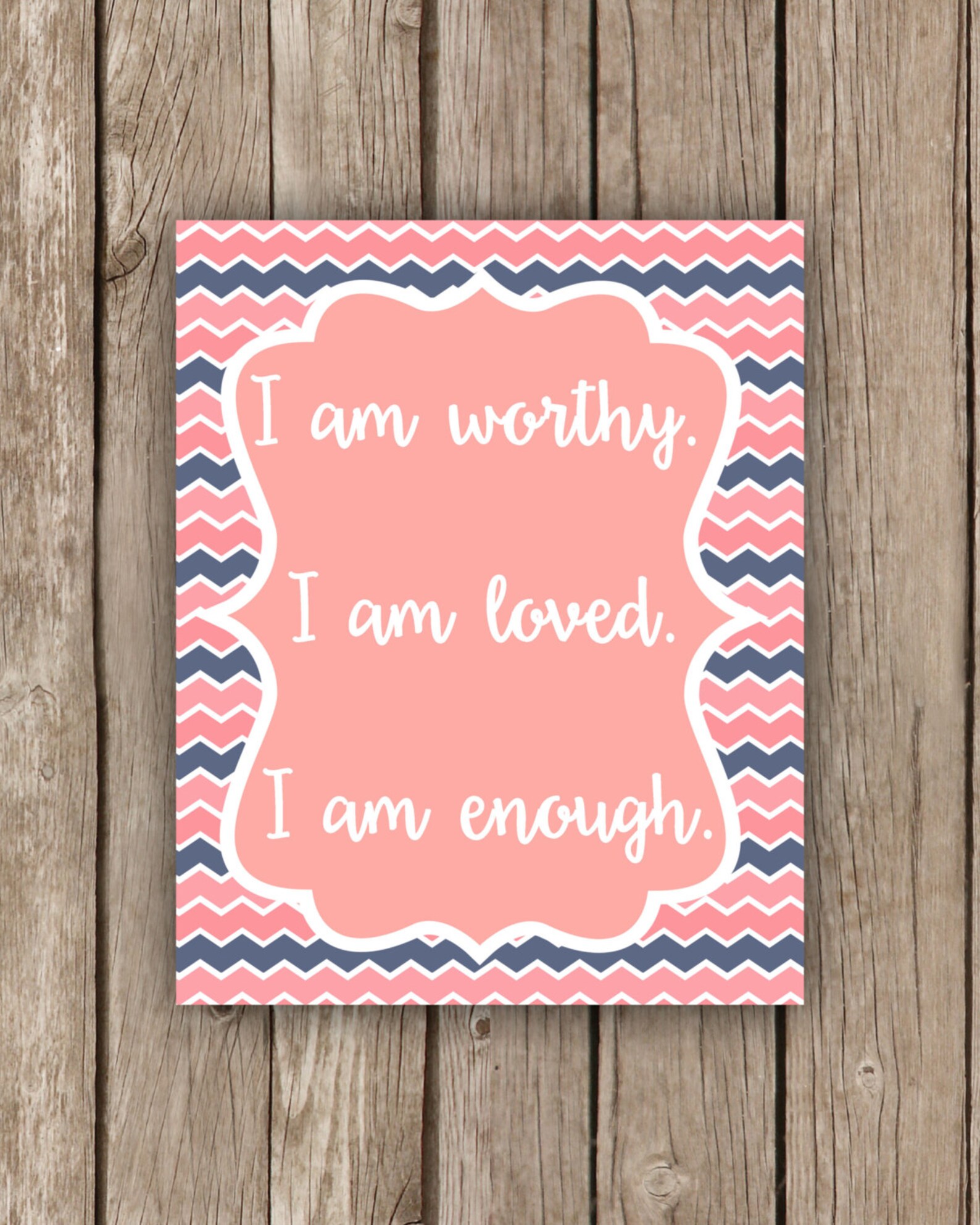 I Am Worthy Poster Positive Affirmation Wall Decor Quote Prints Art ...