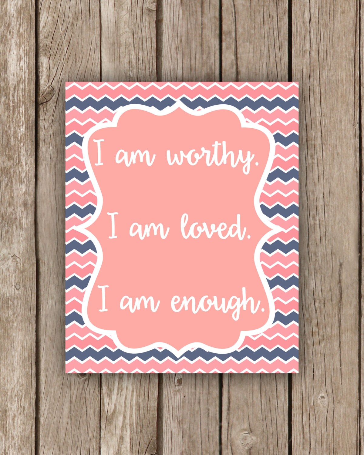 I Am Worthy Poster Positive Affirmation Wall Decor Quote Prints Art ...